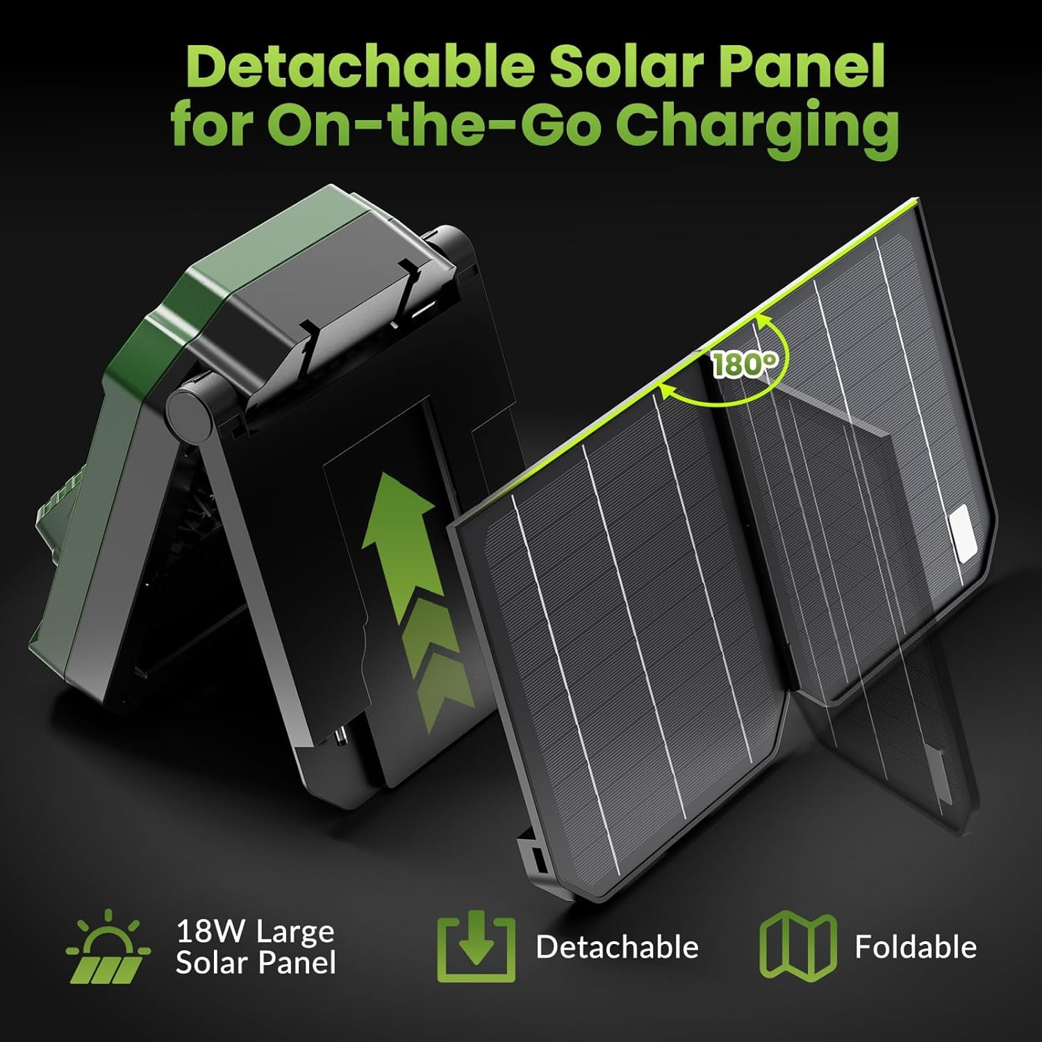 26800mAh Portable Fan Rechargeable with 18W Detachable Solar Panel ...