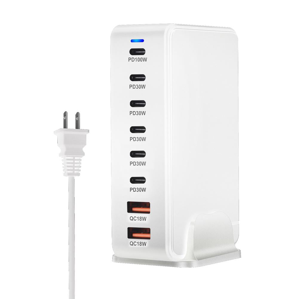 268W 100w Charger Type C 8Port Hub Multi USB Charger Station PD Fast ...