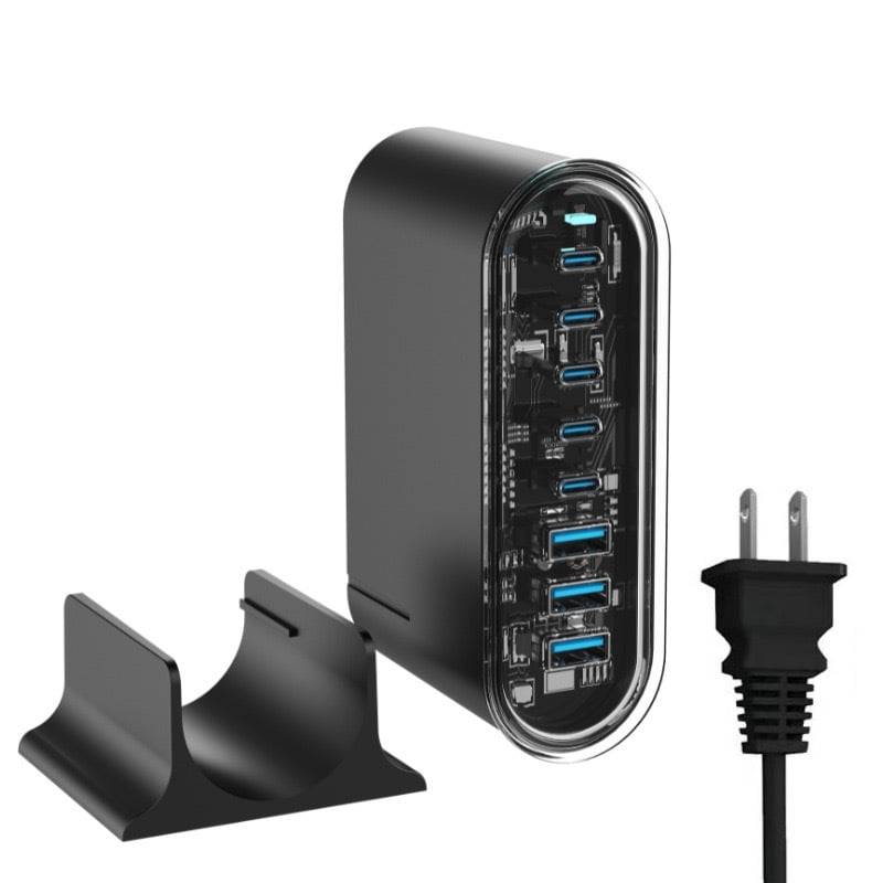 268W GAN Charging Station 8-Ports Desktop Charger PD Fast Multiports ...