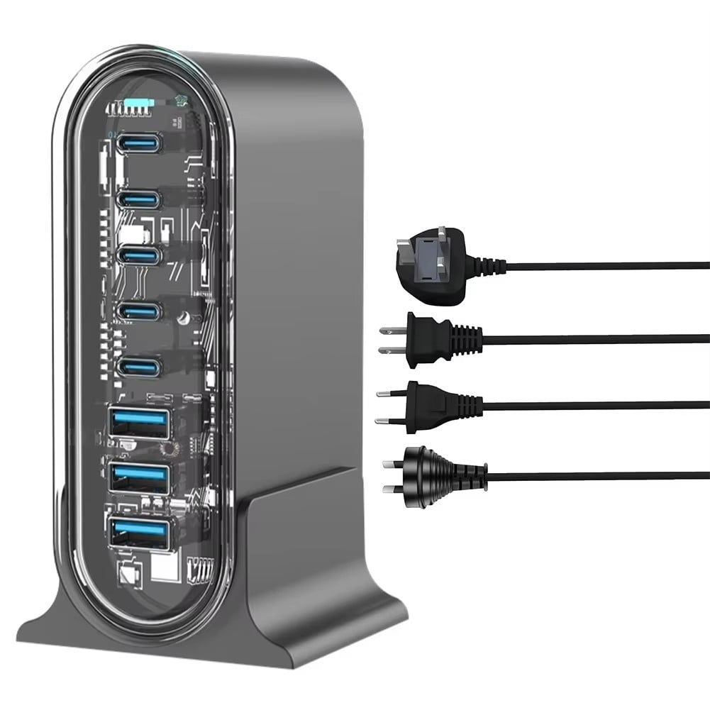 268W GAN Charging Station 8 Usb charger HUB Fast Charger 5 Port PD 100W ...