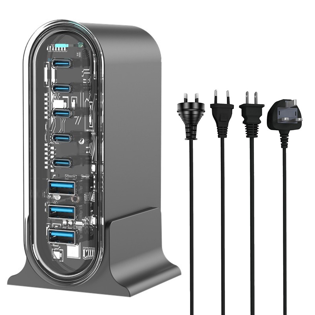 268W USB C Fast Charger, 8-Port Desktop GaN III Charger, Multi Port ...