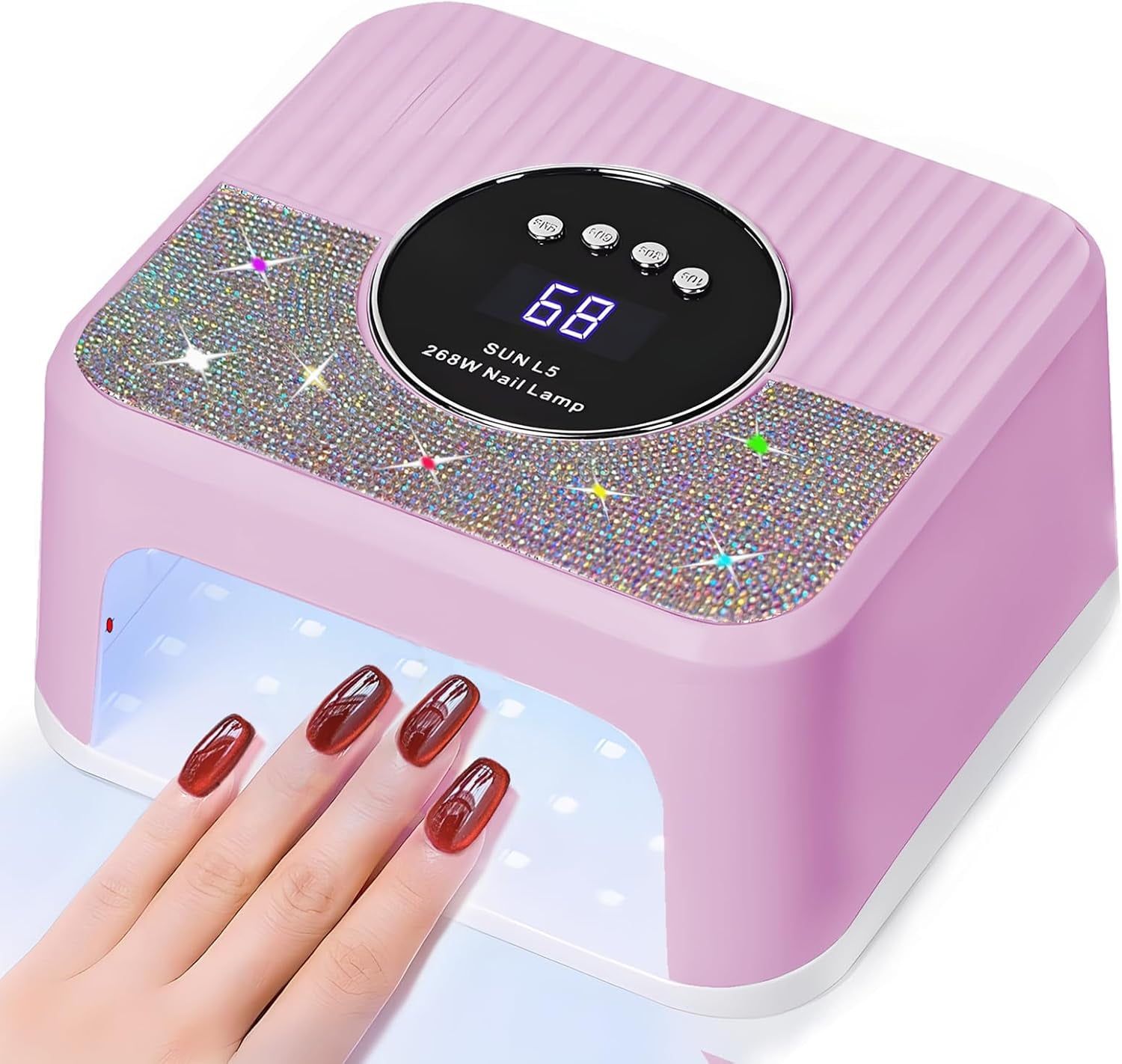 268W UV LED Nail Lamp, Gel Nail Light for Nail Polish UV Dryer with 4 ...