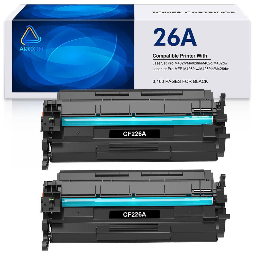26A CF226A Toner Cartridge 2 Pack Compatible for HP 26A 26X CF226A ...