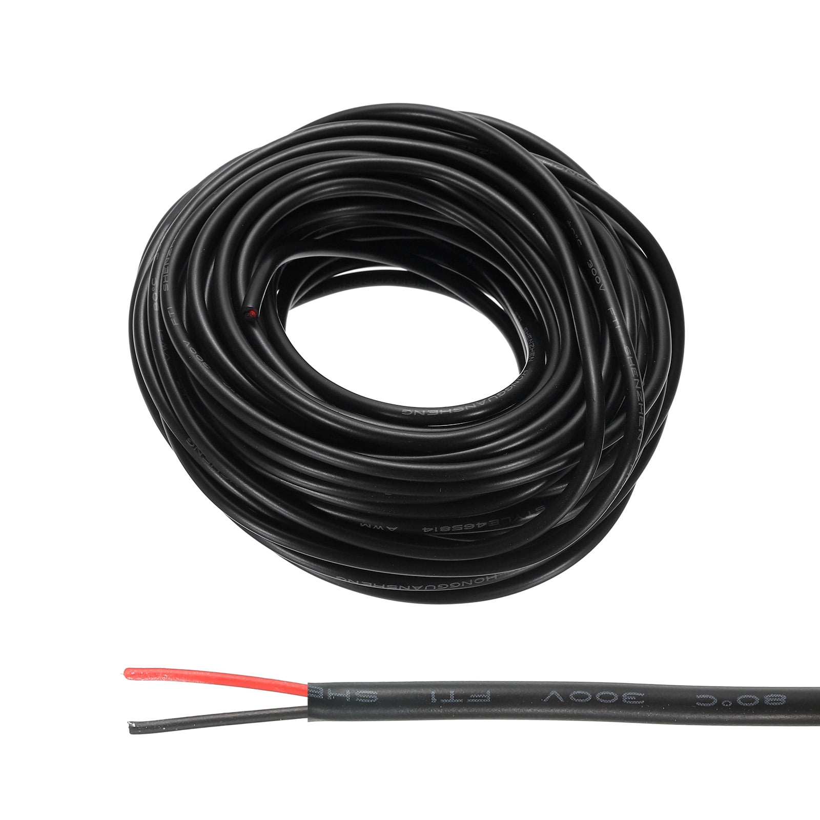 26AWG Electrical Wire 2 Conductors Tinned Copper 32.8Ft Low Voltage ...