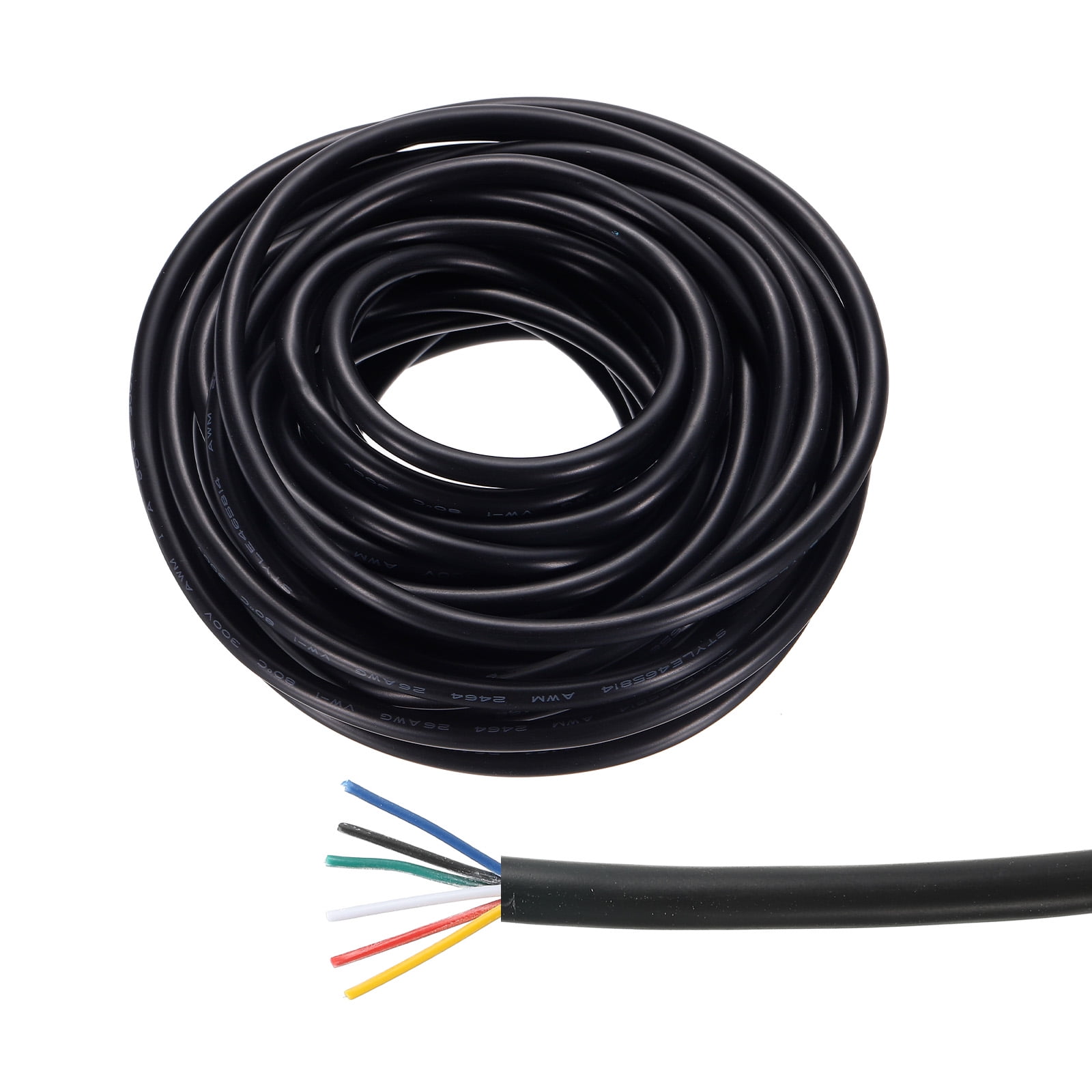 26AWG Electrical Wire 6 Conductors Tinned Copper 32.8Ft Low Voltage ...
