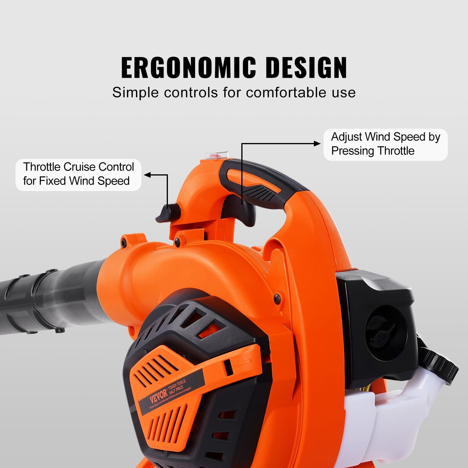 26CC 2-Stroke Leaf Blower, 156MPH 425CFM Handheld Lawn Tool, Blower ...