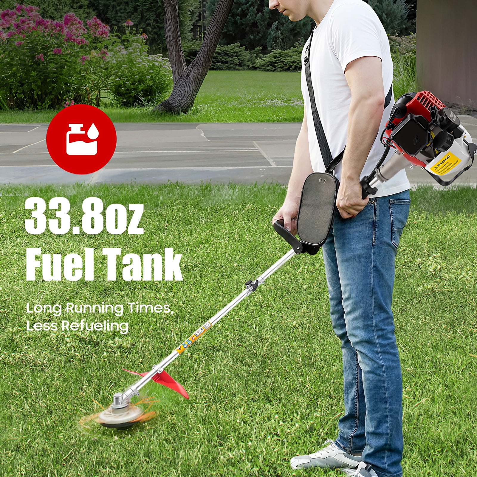 26CC Weed Eater Gas Powered, 2 Stroke Weed Wacker Gas, 0.65Kw Brush ...