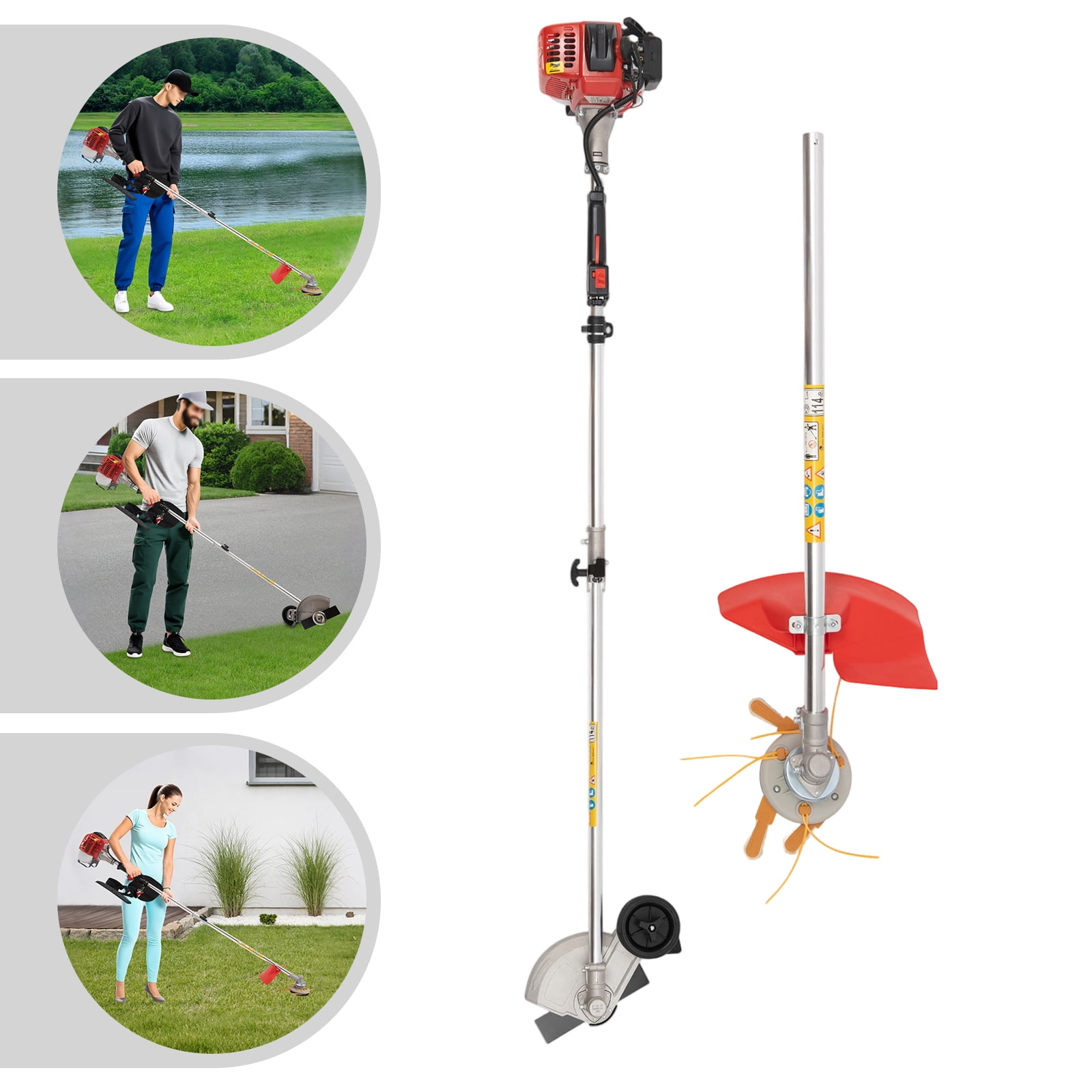 26CC Weed Wacker Eater 2-stroke Brush Cutter 2 Blade Heads Gas Powered ...