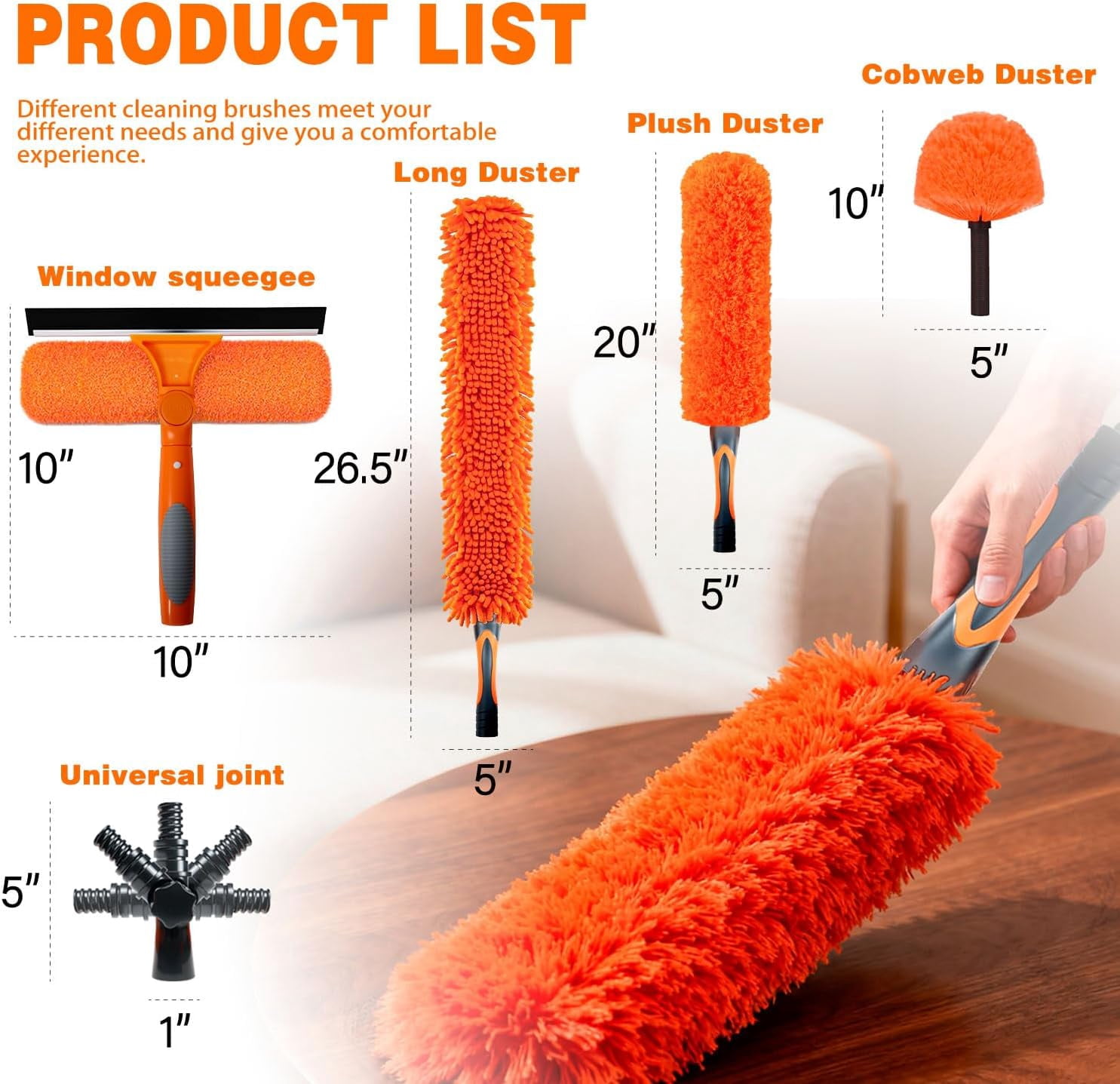 26FT High Reach Duster Cleaning Kit with 5-20 FT Extension Pole ...
