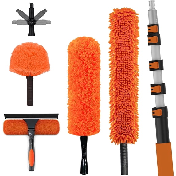26FT High Reach Duster Cleaning Kit with Extension Pole, Ceiling Fan ...