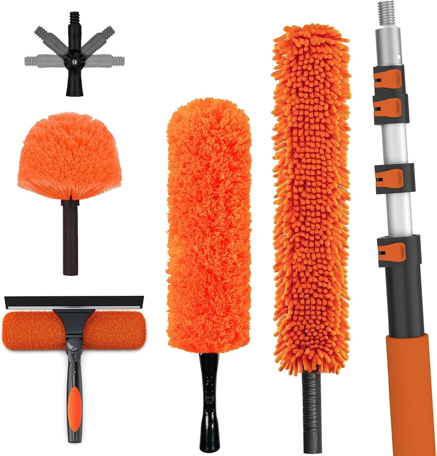 26FT High Reach Duster Cleaning Kit with Extension Pole, Ceiling Fan ...