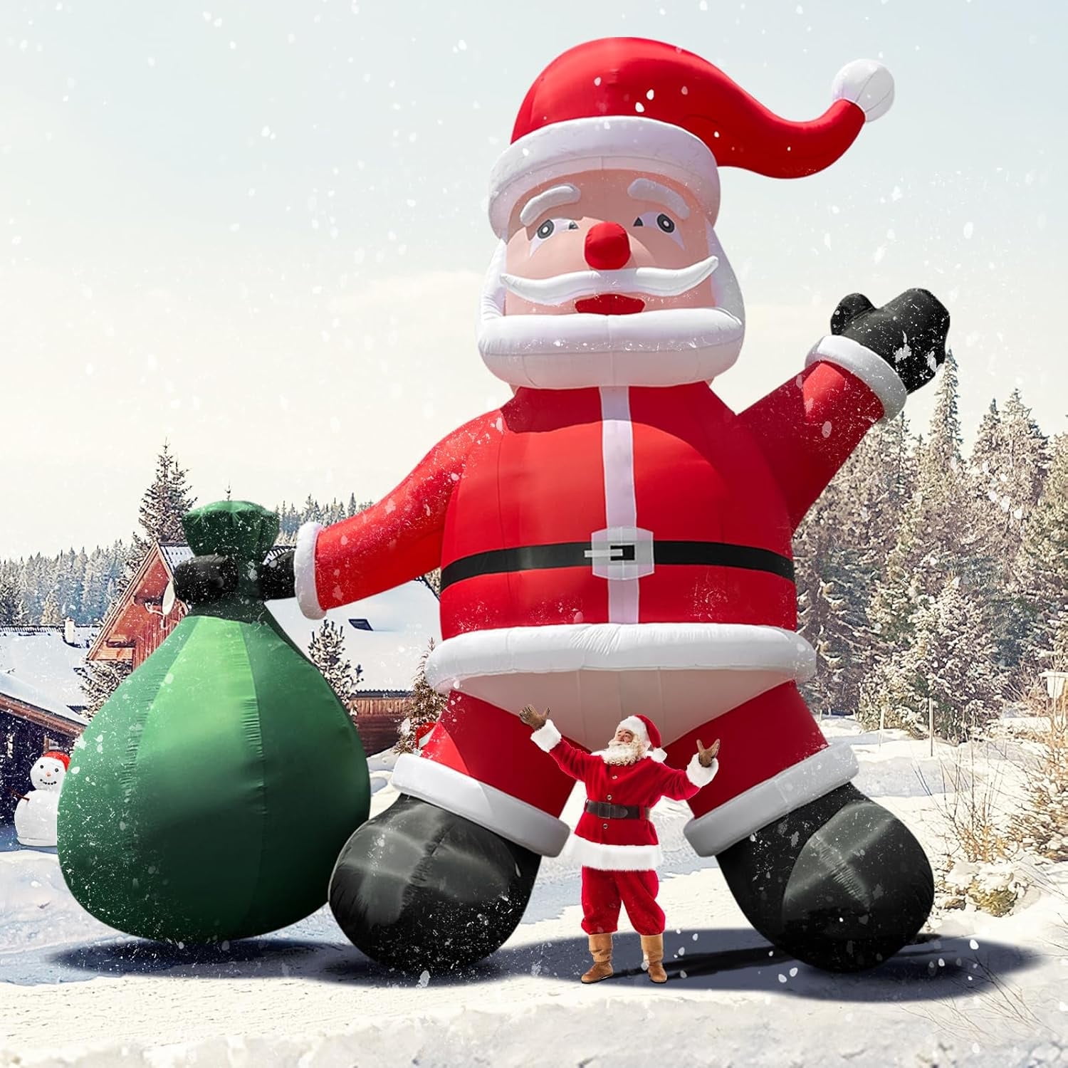 26FT Inflatable Santa Claus with 680W Air Blower Large Santa for ...