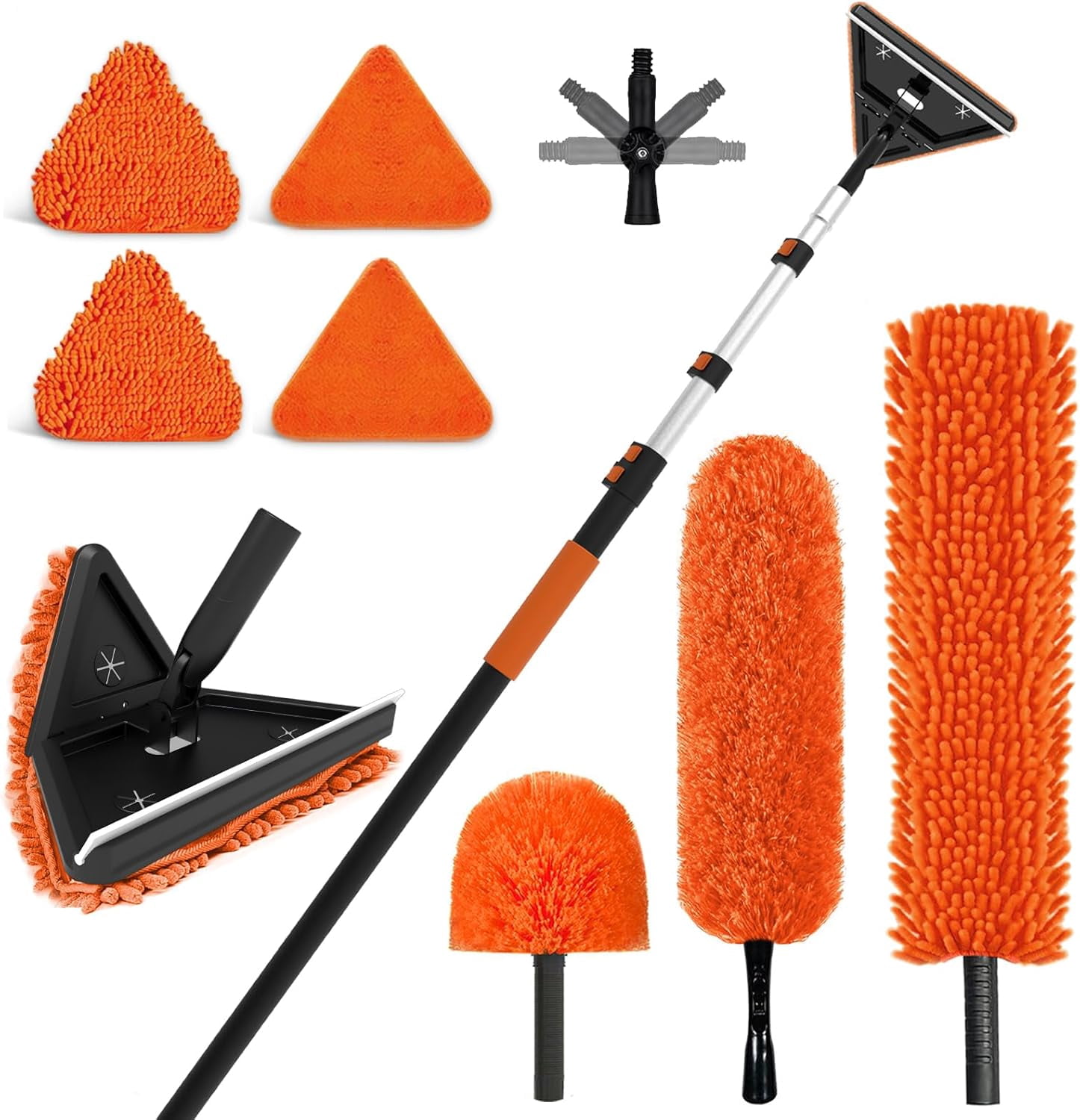 26FT Reach Duster Cleaner Kit, Dusters for Cleaning with Extension Pole ...