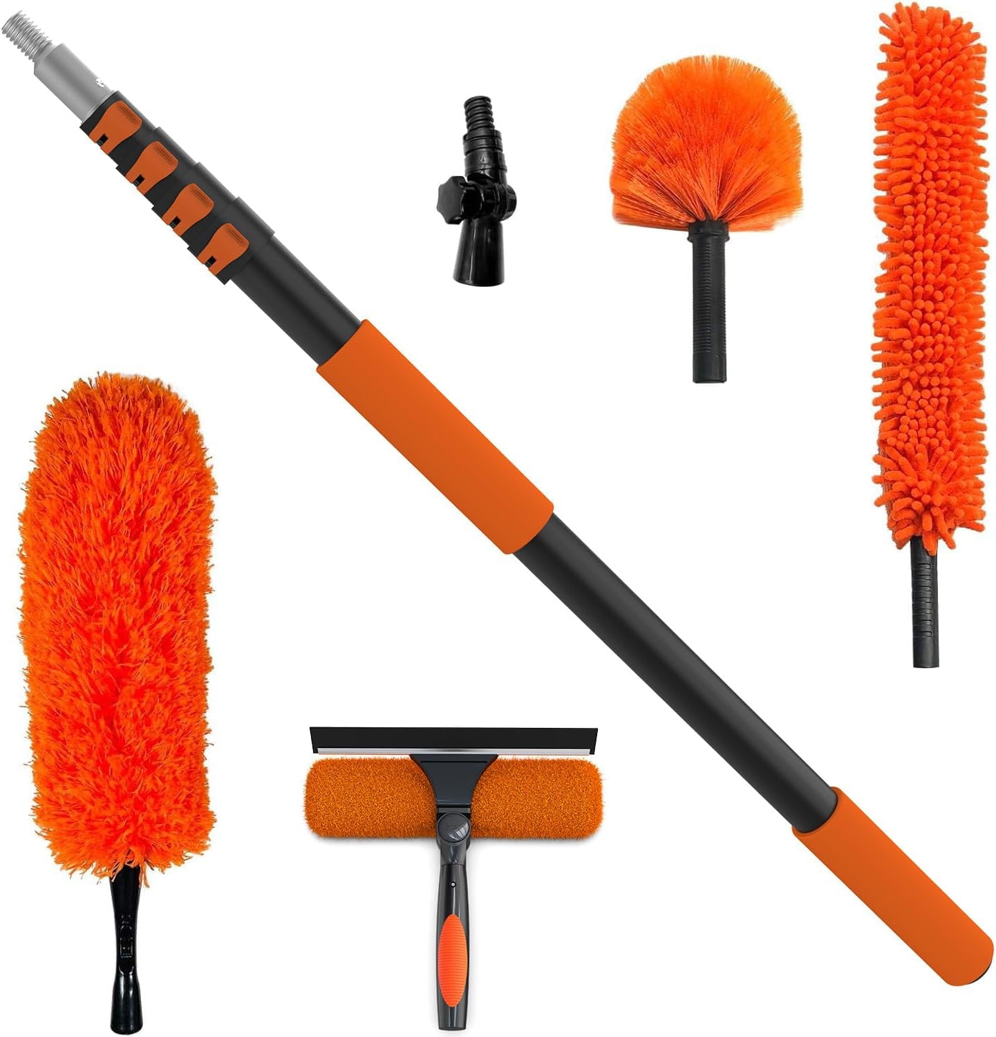 26FT Reach Dusting Kit, Long Duster with 5-20FT Extension Pole for High ...