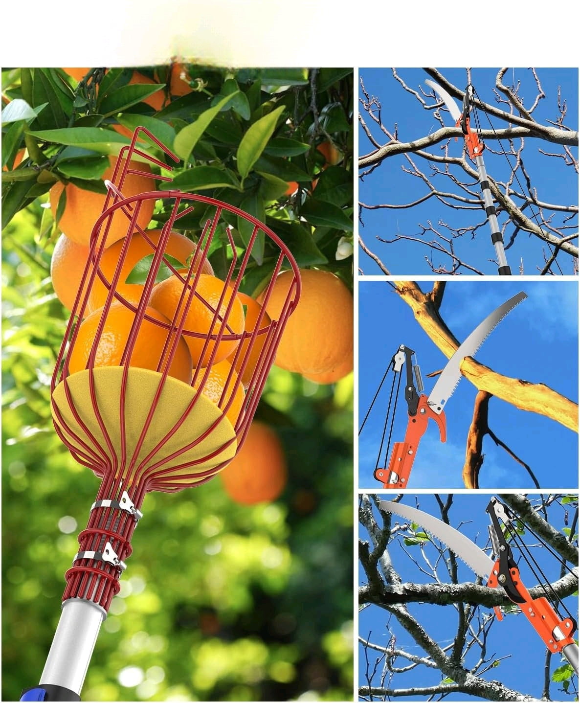 26FT Reach Pole Saw, Telescoping Tree Trimmer with 5-20FT Extension ...