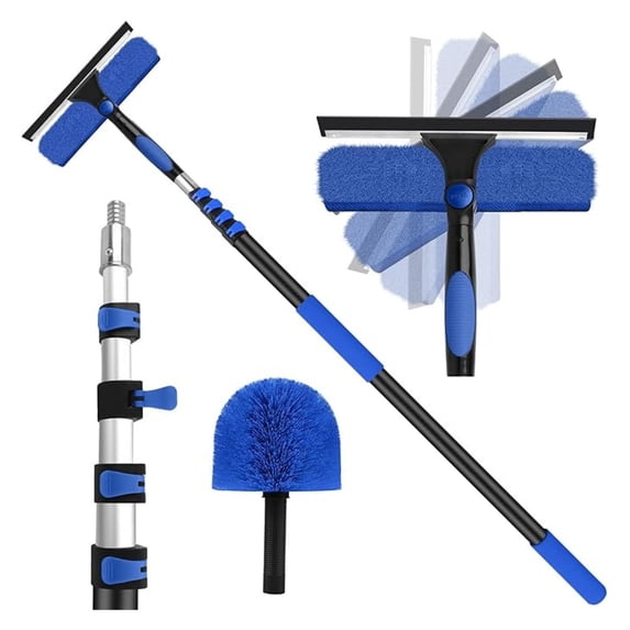 26FT Window Cleaning Kit, High Reach Duster with Extension Pole, 2 in 1 ...