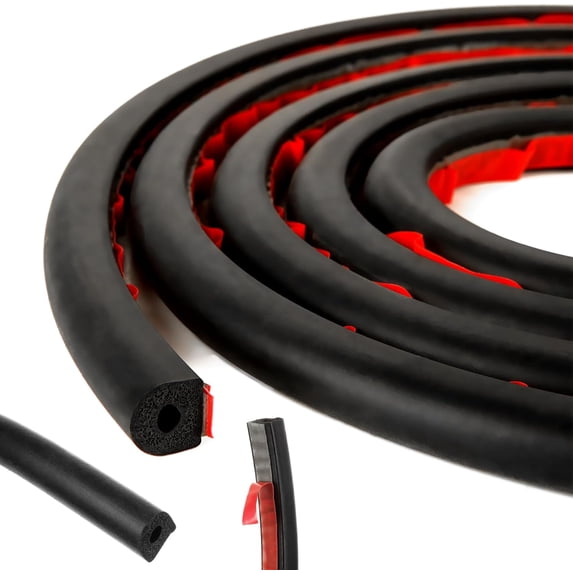26Feet D Shape EPDM Foam Rubber Seal with Tape, 1/2”W Self-Adhesive ...