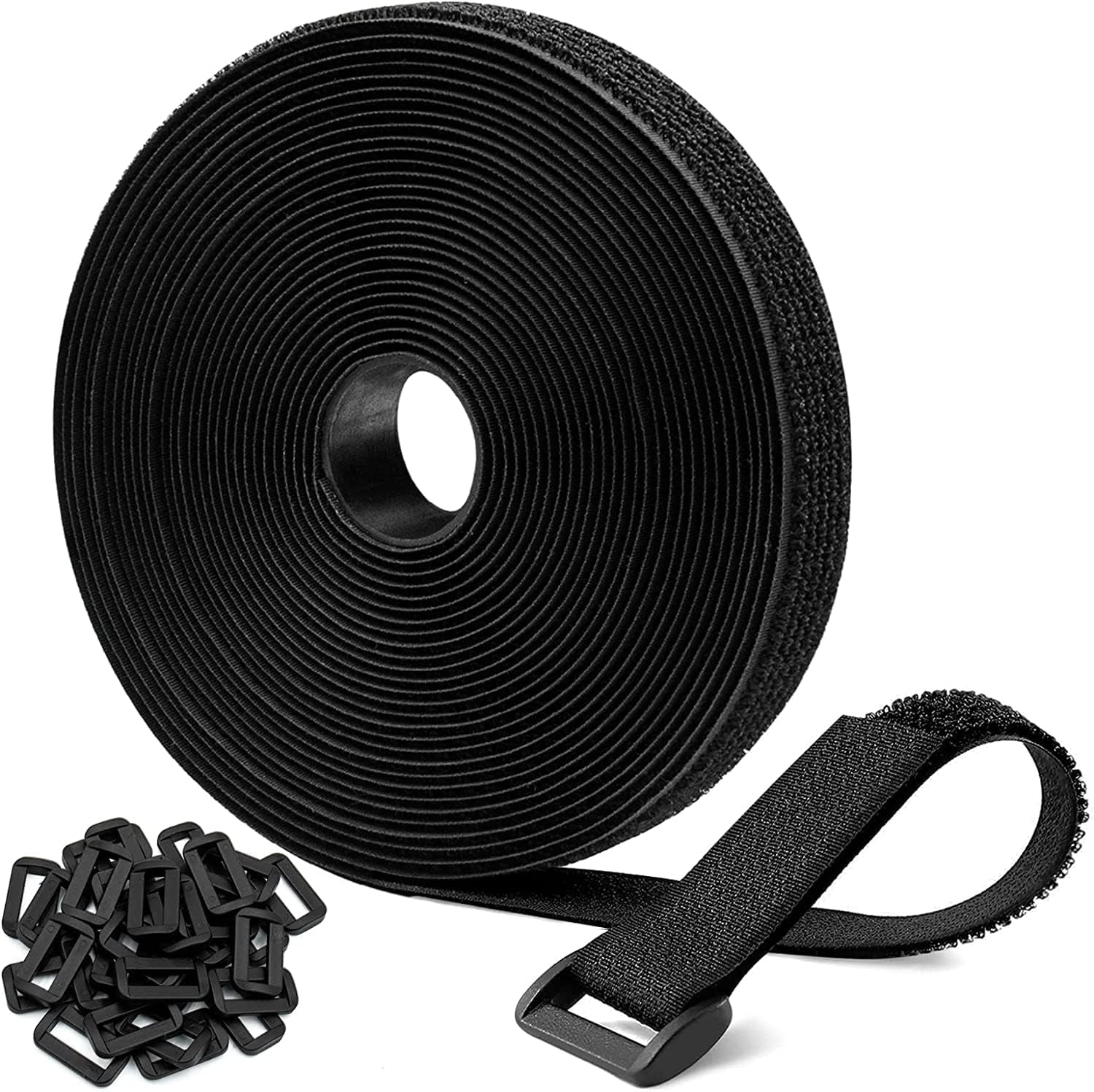 26Ft x 0.8In Adjustable Cable Straps with 30 Buckles, Free Cut Length ...