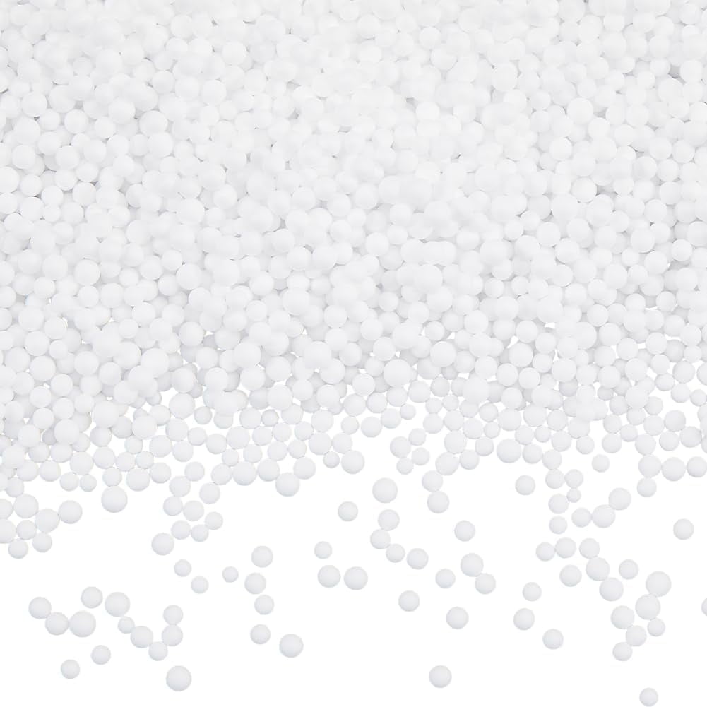 26G Mini Foam Craft Balls White Vase Filler Beads Bulk Microfoam ...