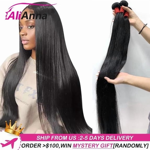 26Inch Human Hair Bundles 10A Brazilian Raw Hair Weave Bundles 30 38 40 ...