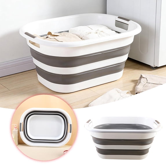 26L Large Foldable Laundry Basket - Collapsible Storage Container with ...