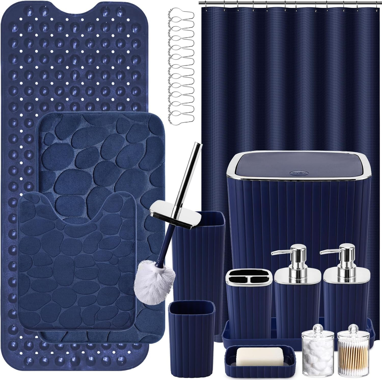 26PC Bathroom Accessories Set - Gorgeous Blue Bathroom Set, Bathroom ...