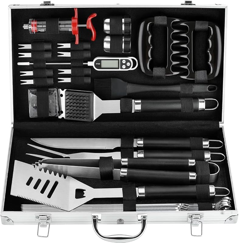 26PC Exclusive BBQ Grill Accessories in Aluminum Case for Birthday ...