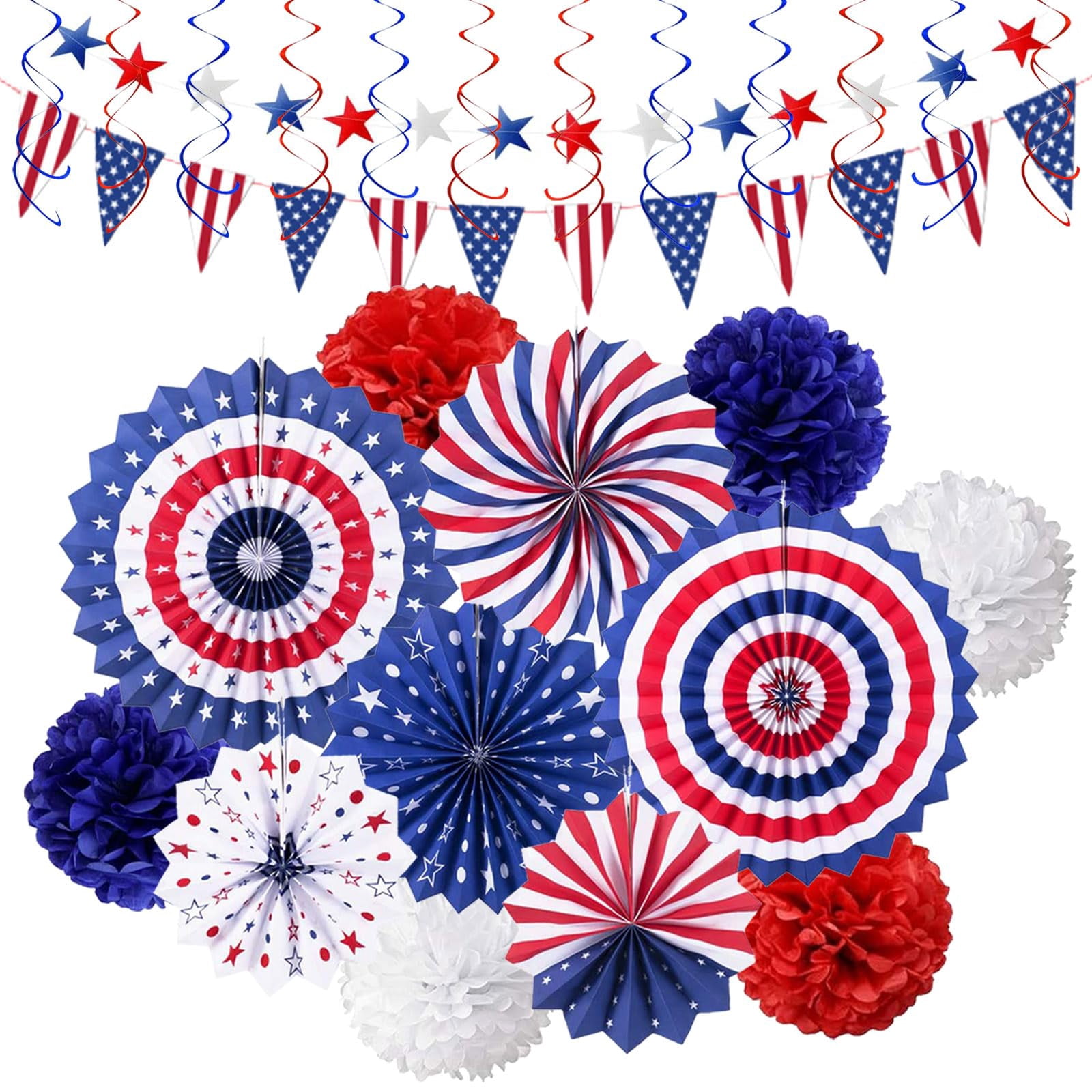26PCS 4th/Fourth of July Patriotic Decorations Memorial Day Red White ...