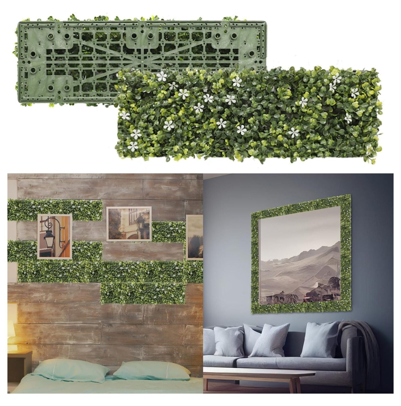 26PCS Artificial Grass Wall Panel Backdrop 18" x 6" Grass Wall, Plant ...