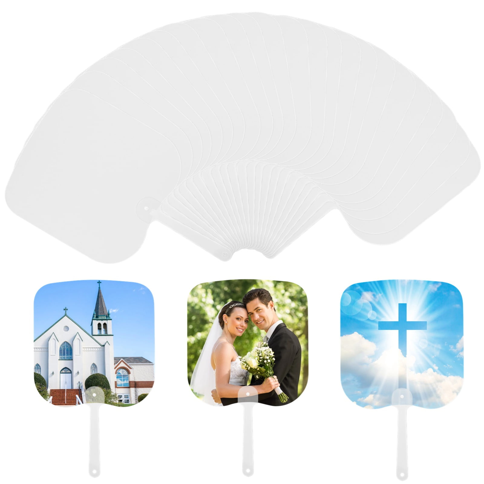 26PCS Church Fans, Double-sided Sublimation Fans, Blank Handheld Fans ...