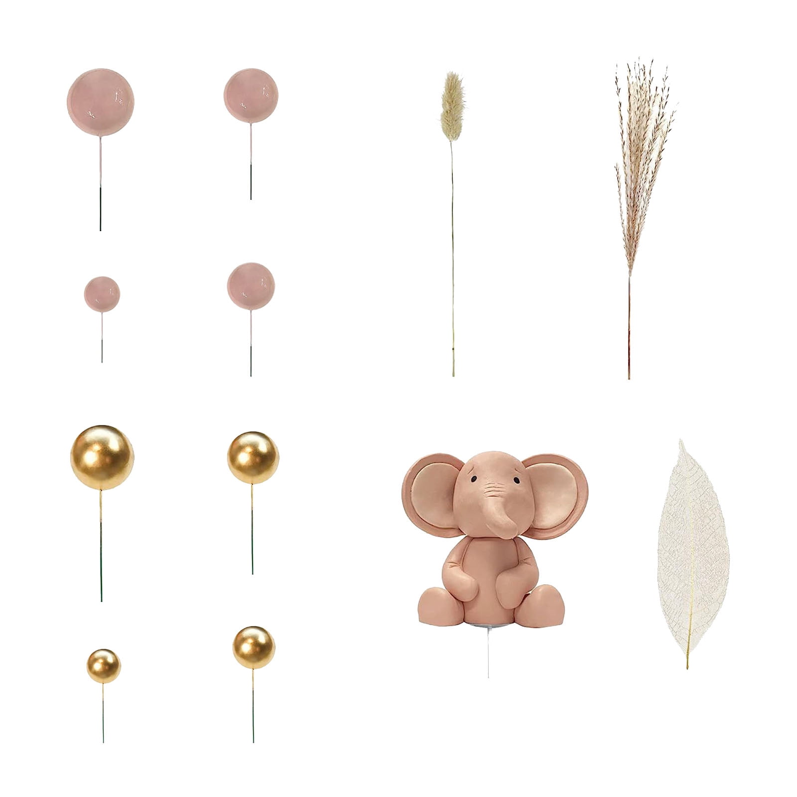 26PCS Elephant Theme Cake Decoration Kits with Balloons Cake Toppers ...