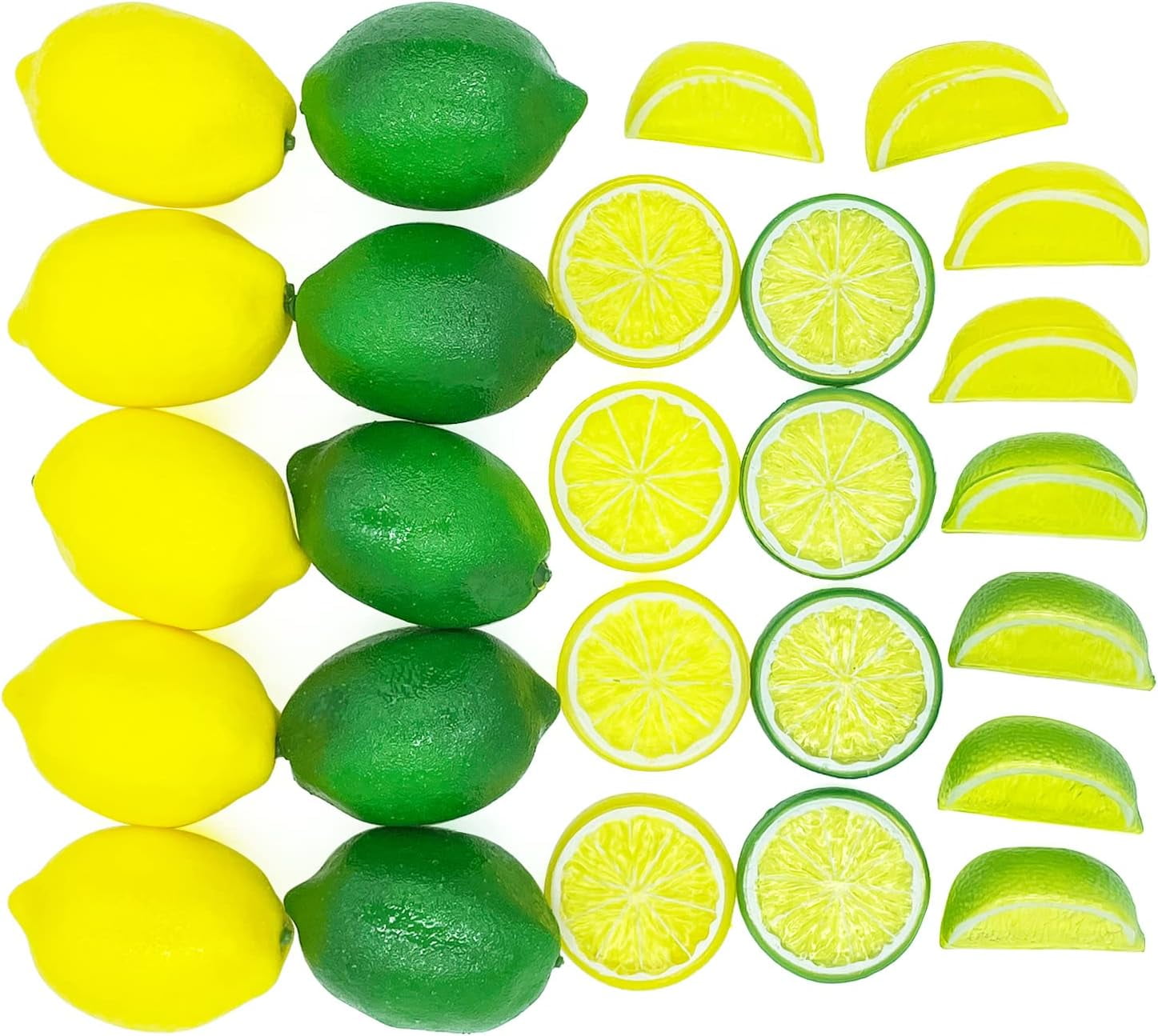 26PCS Fake Lemons Set, Artificial Lemon Limes Slices Blocks Plastic ...