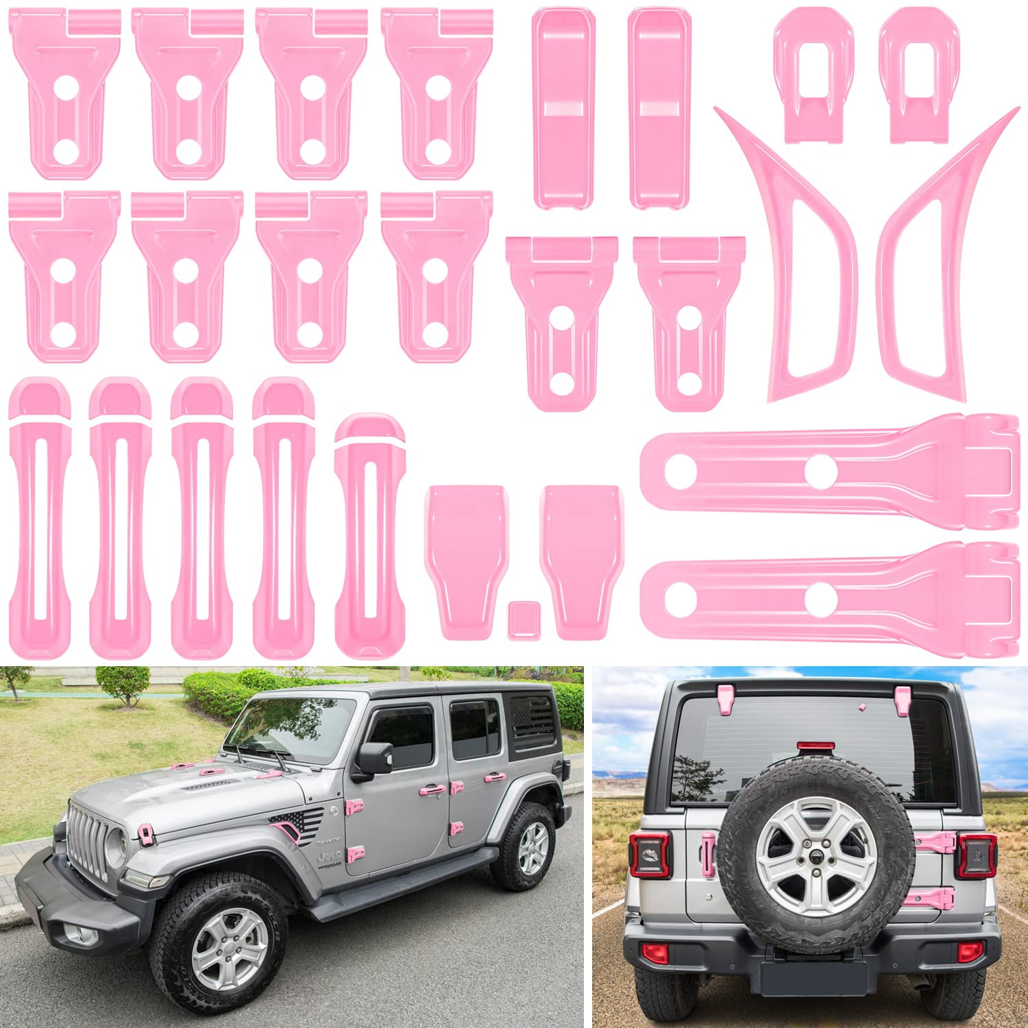 26PCS Full Set Exterior Decoration Trim Kit for Jeep Wrangler JL JLU ...