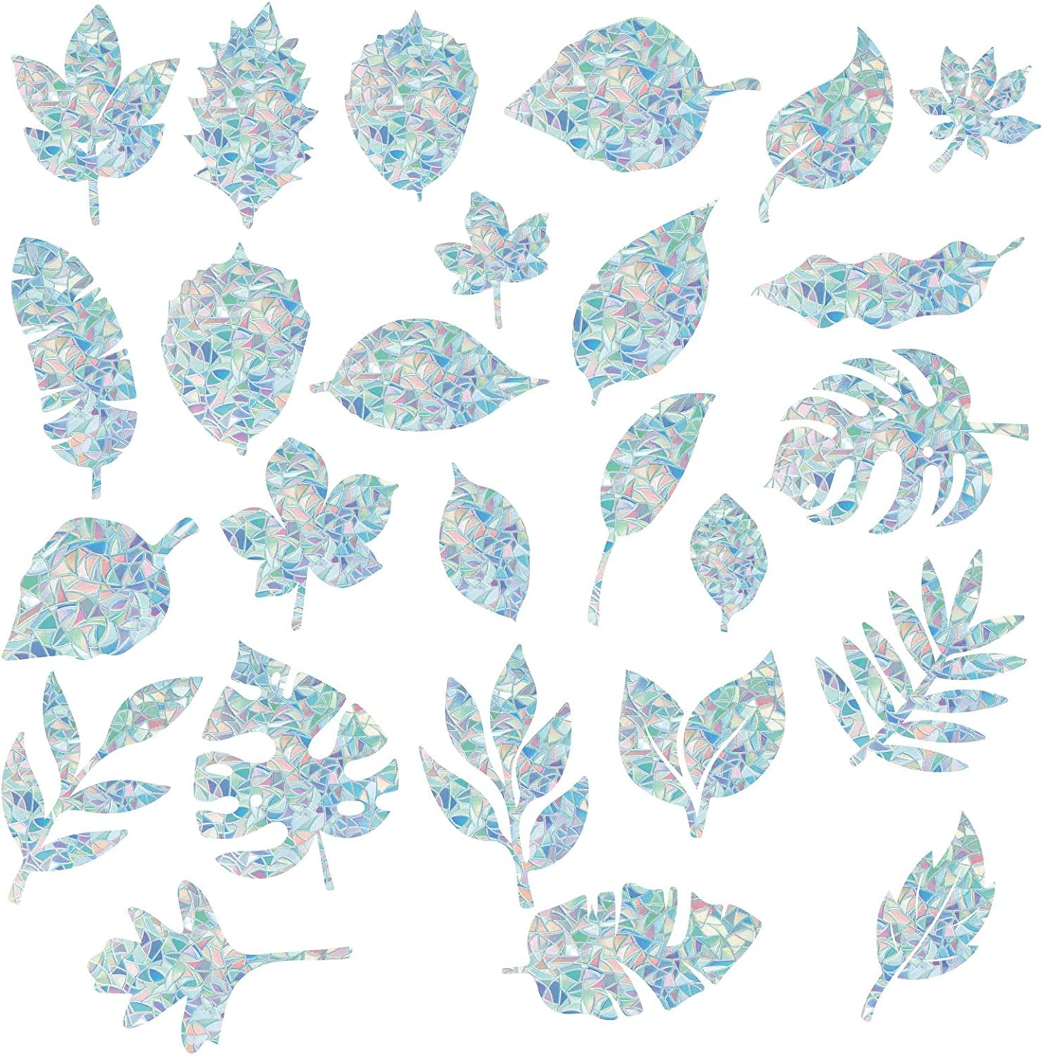 26PCS Leaves Window Clings Anti Collision Rainbow Window Glass Alert ...