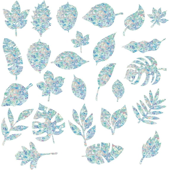26PCS Leaves Window Clings Anti Collision Rainbow Window Glass Alert ...