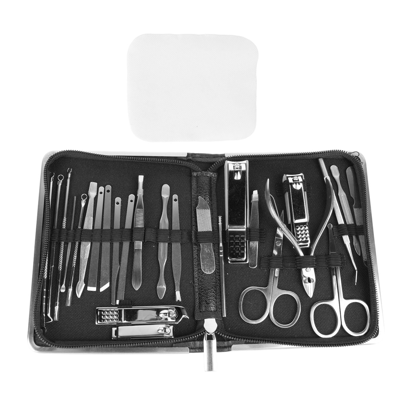 26PCS Manicure Set Black Nail Clippers Set Carbon Steel Manicure Tools ...