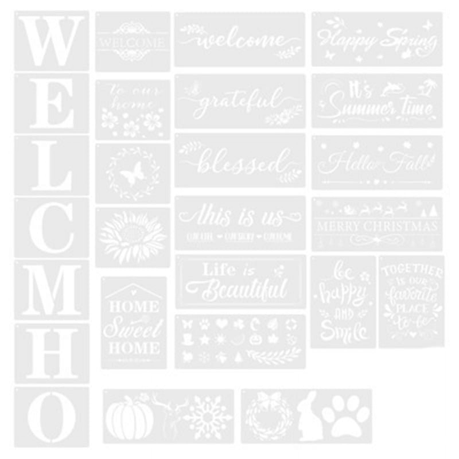 26PCS Welcome Stencils, Open Closed Signs Templates - Walmart.com