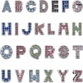26Pcs 26 Style Alloy Rhinestone Slide Charms Alphabet Letter A~Z Mixed ...