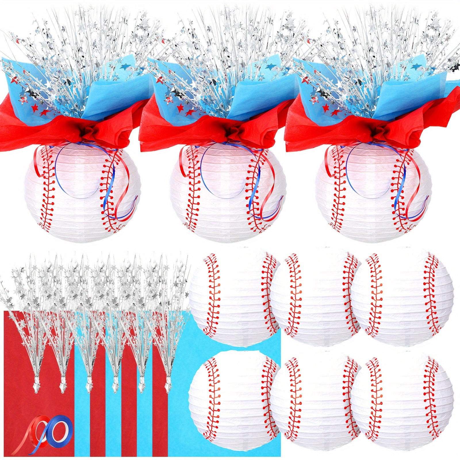 26Pcs Baseball Party Decor Set, Centerpieces for Birthdays, Sports ...