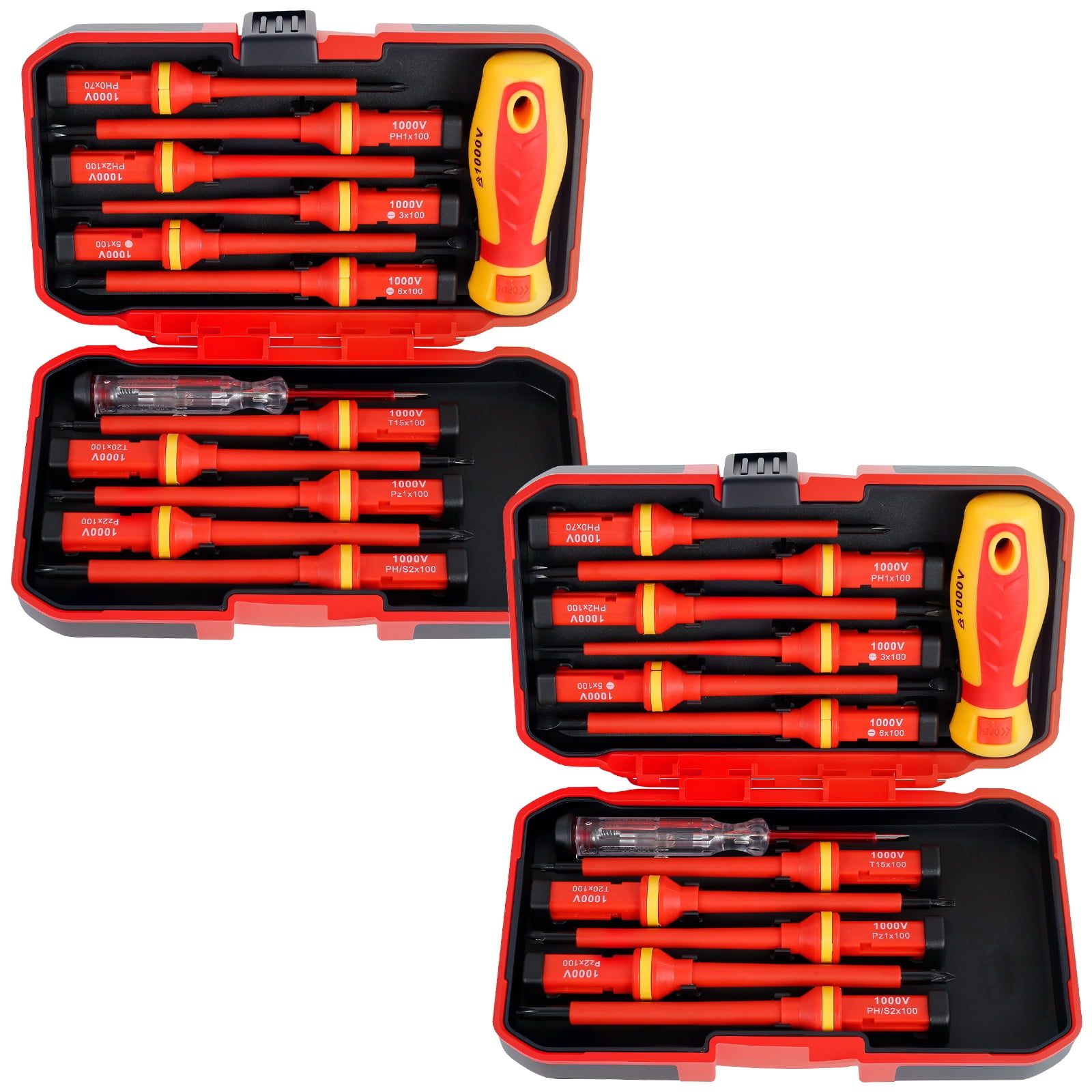 26Pcs Insulated Screwdriver Set Plastic Screwdriver Tool Replaceable ...