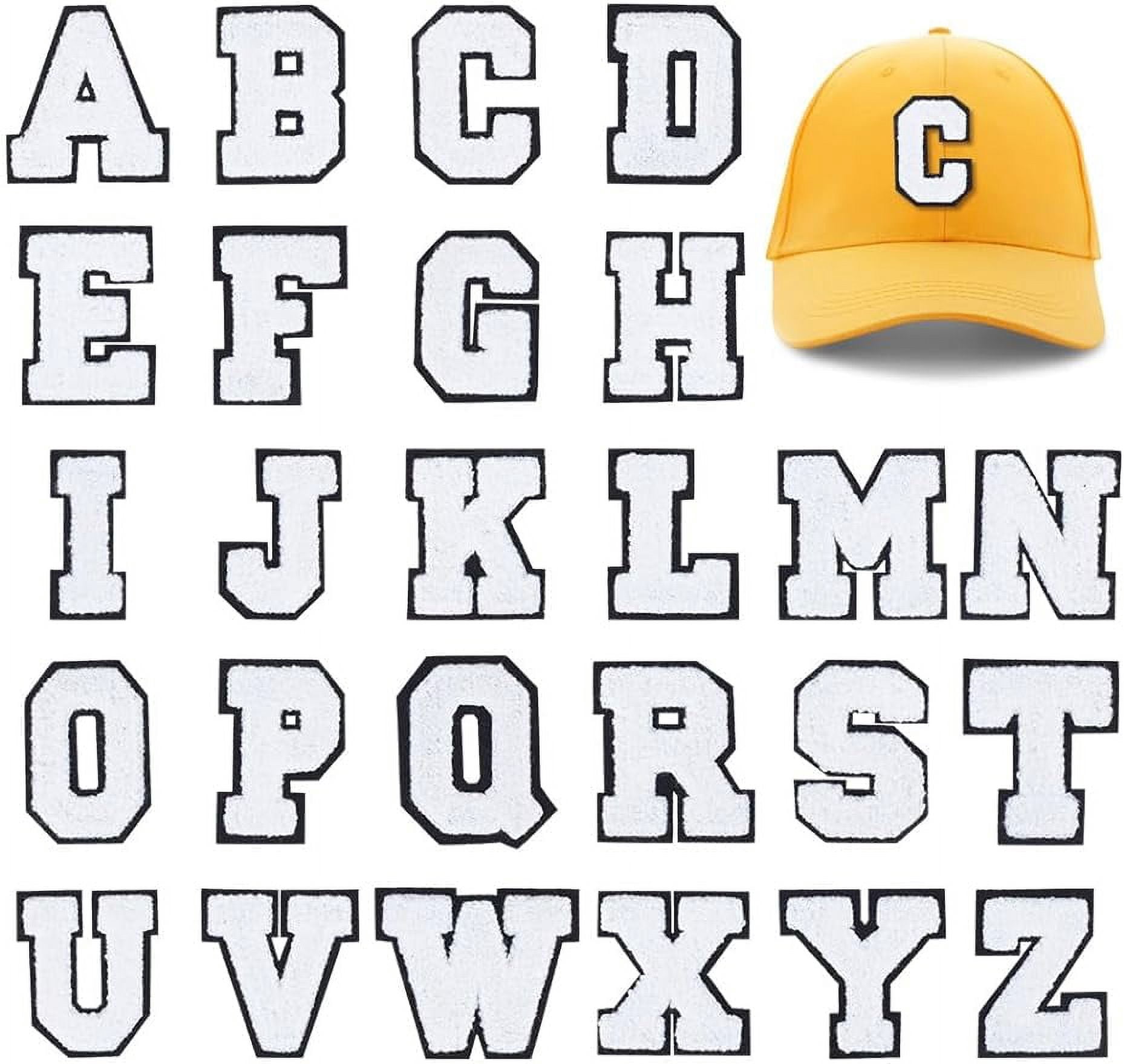 26Pcs Iron on Letter Patches White Alphabet Applique Patches A-Z Repair ...