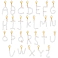 26Pcs Letter A-Z Imitated Pearl Acrylic Shoes Charms with Zinc Alloy ...