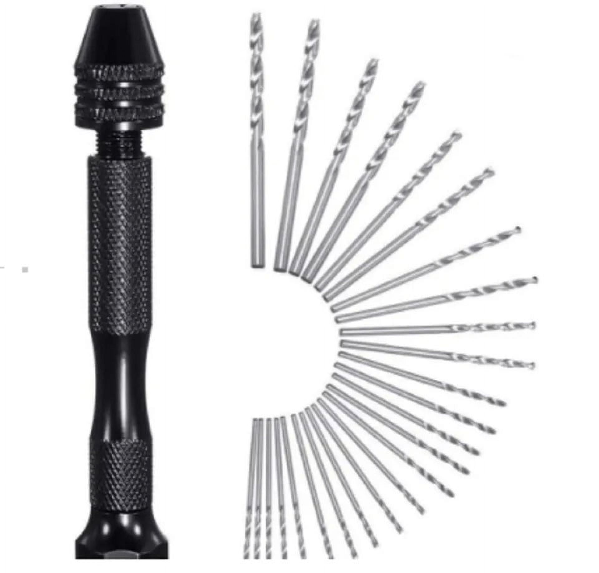 26Pcs Mini Micro Hand Drill Bits Set Small Manual Keyless Chuck Pin ...