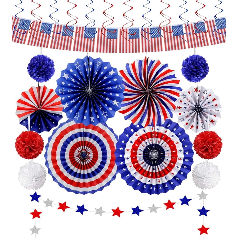 Patriotic Party Decorations MIDNIGHT BLUE PATRIOTIC PARTY KIT