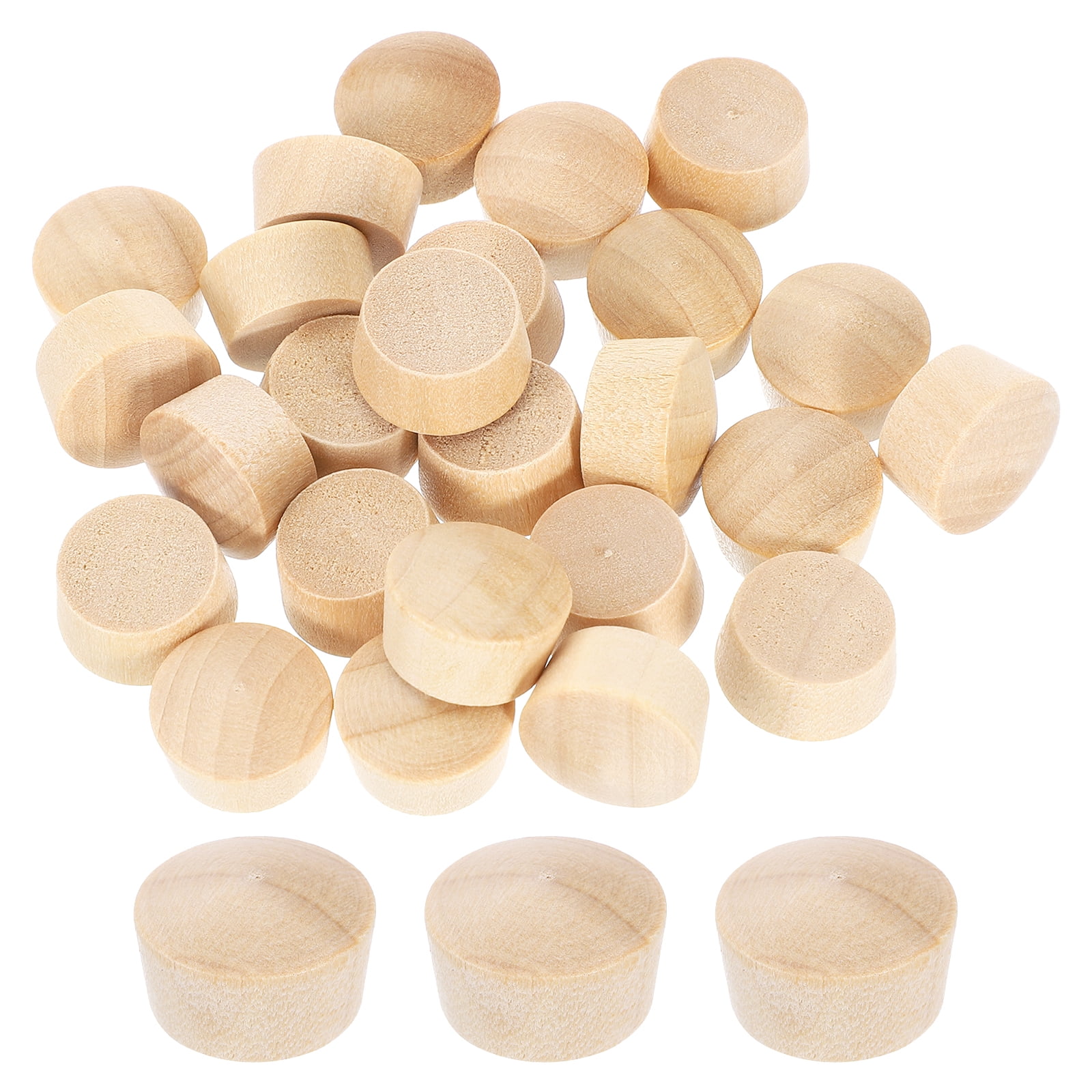 26Pcs Wood Button Plugs, 13mm/0.51" Flat Head Hardwood Screw Hole Plug ...