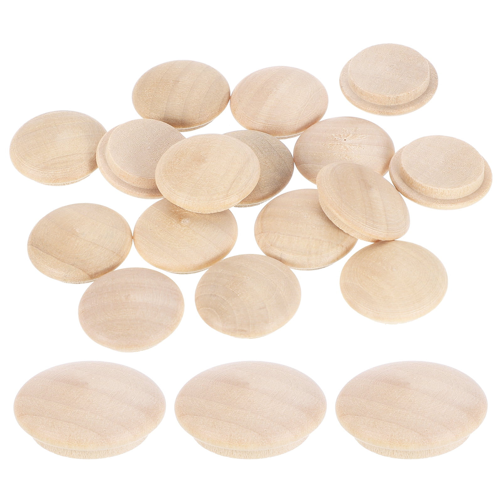 26Pcs Wood Button Plugs, 20mm/0.79" Hardwood Screw Hole Plug Mushroom ...
