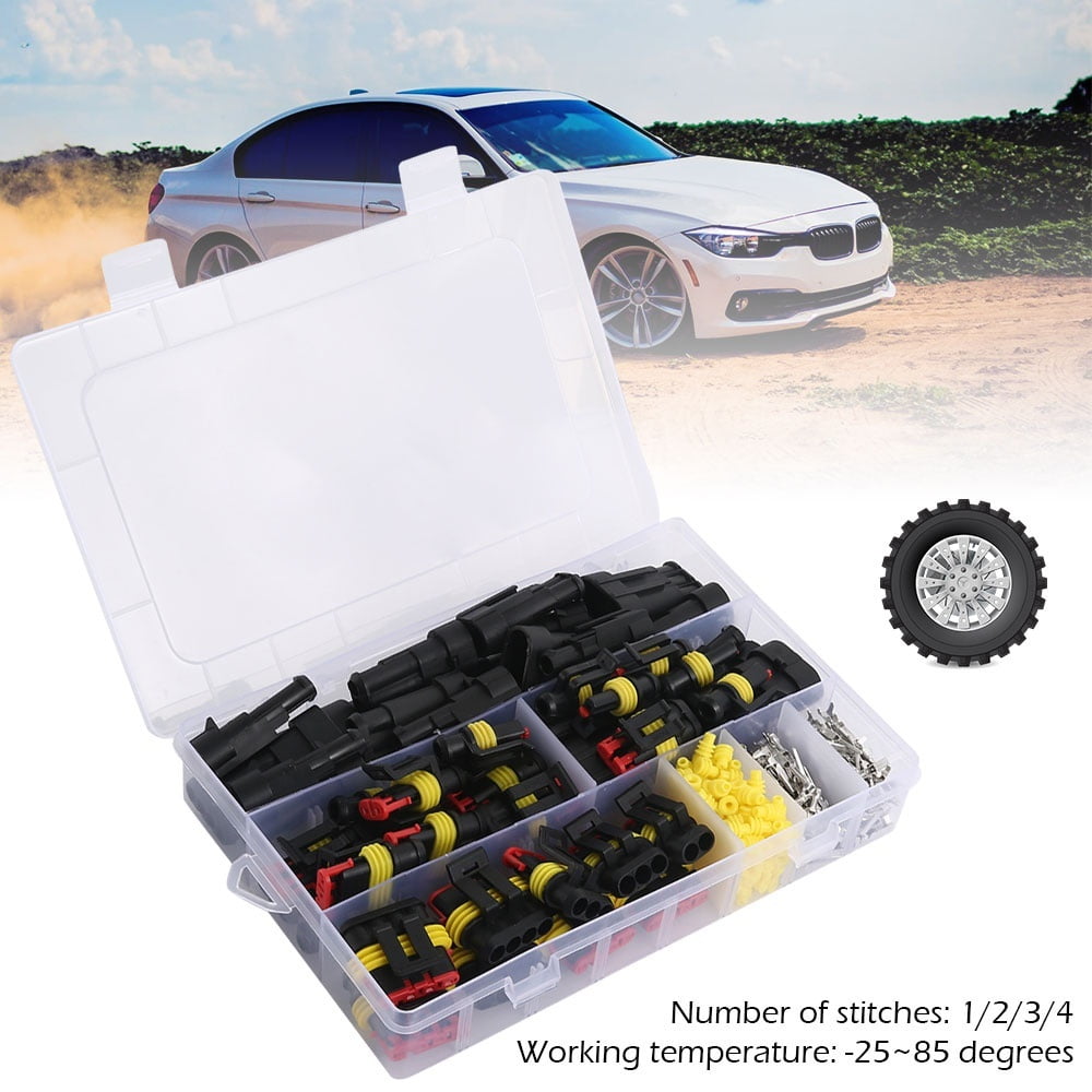 26Sets 1-4 Pin Way Car Sealed Waterproof Electrical Wire Connector Plug ...