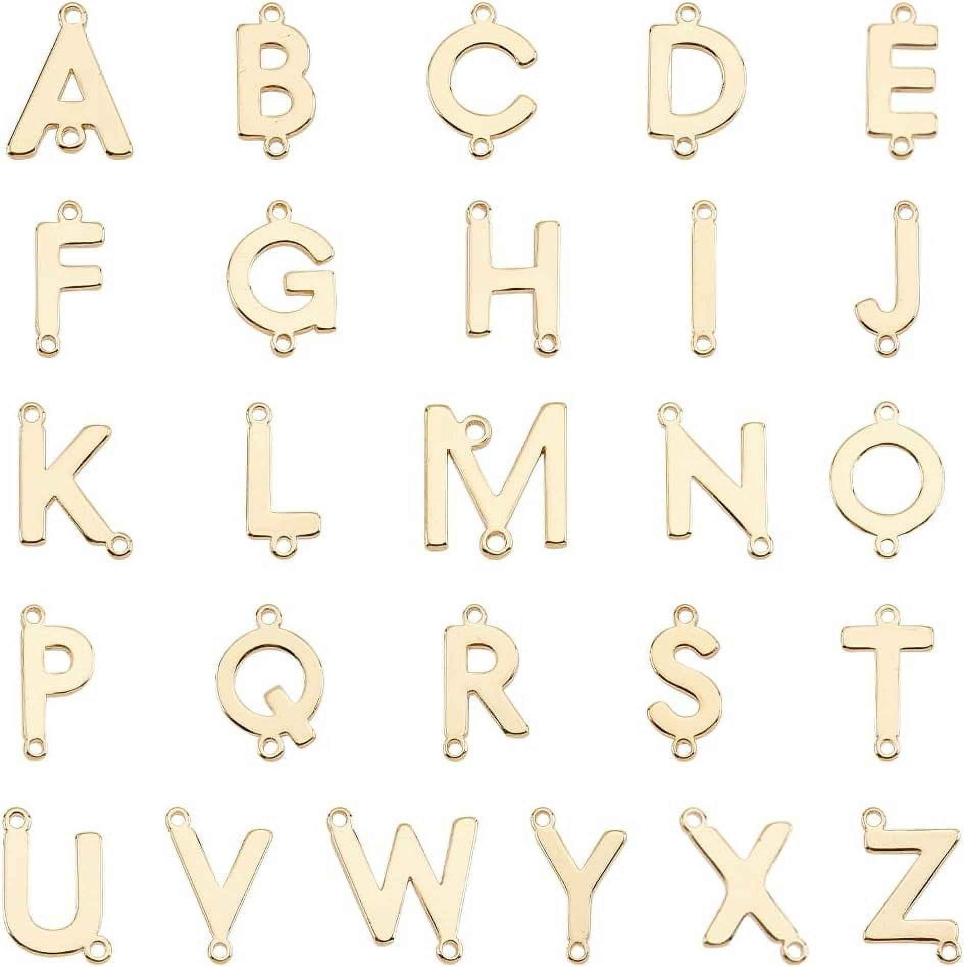 26Styles 18K Gold Plated Letter Links Brass Alphabet Links Capital A-Z ...