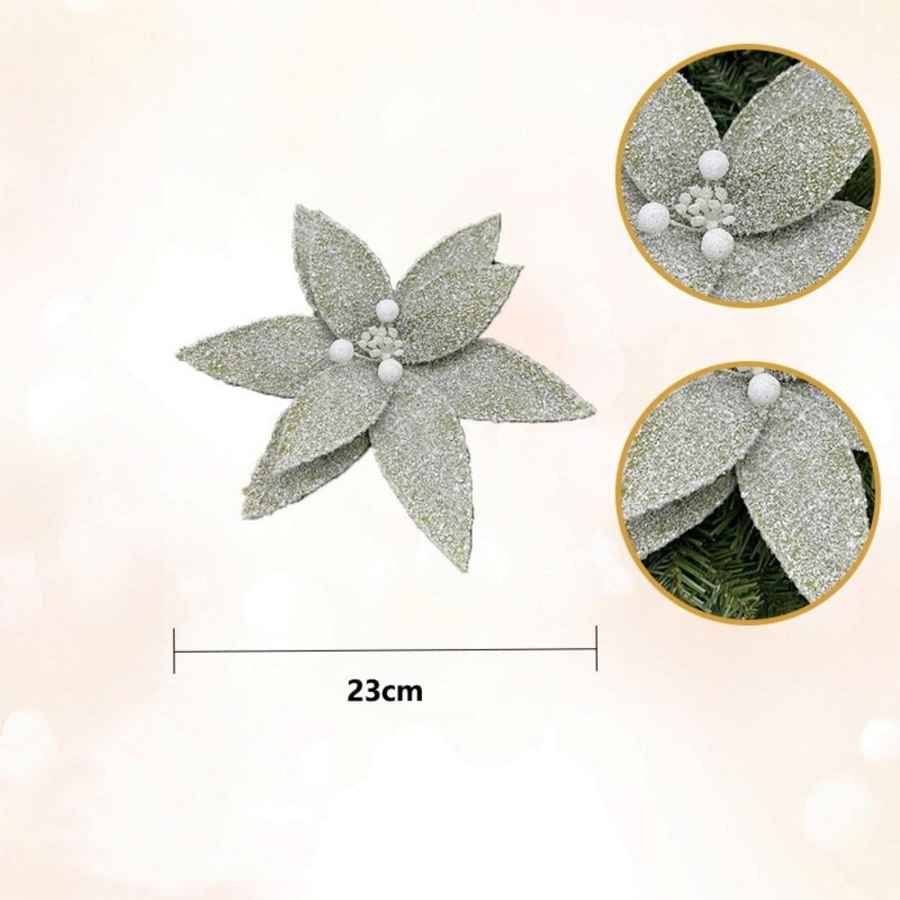 26cm New Artificial Christmas Flower High-end Velvet Red White Candy ...