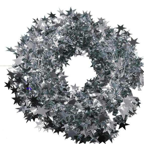 26ft Gold Star Wire Garland Tinsel - Rattan Christmas Tree Decoration ...